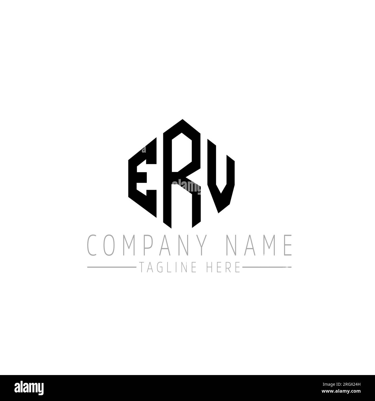 ERV letter logo design with polygon shape. ERV polygon and cube shape ...