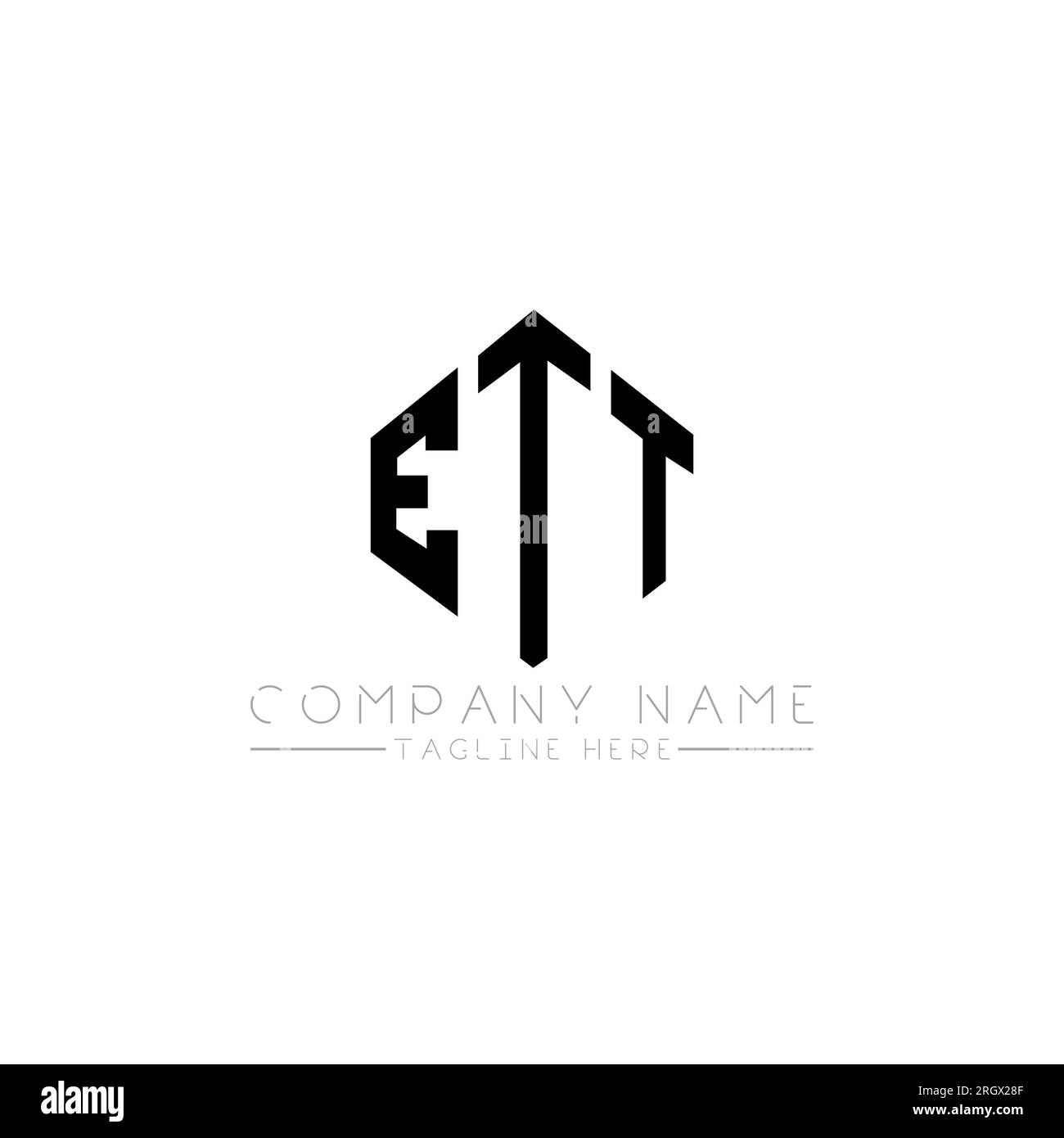 ETT letter logo design with polygon shape. ETT polygon and cube shape ...