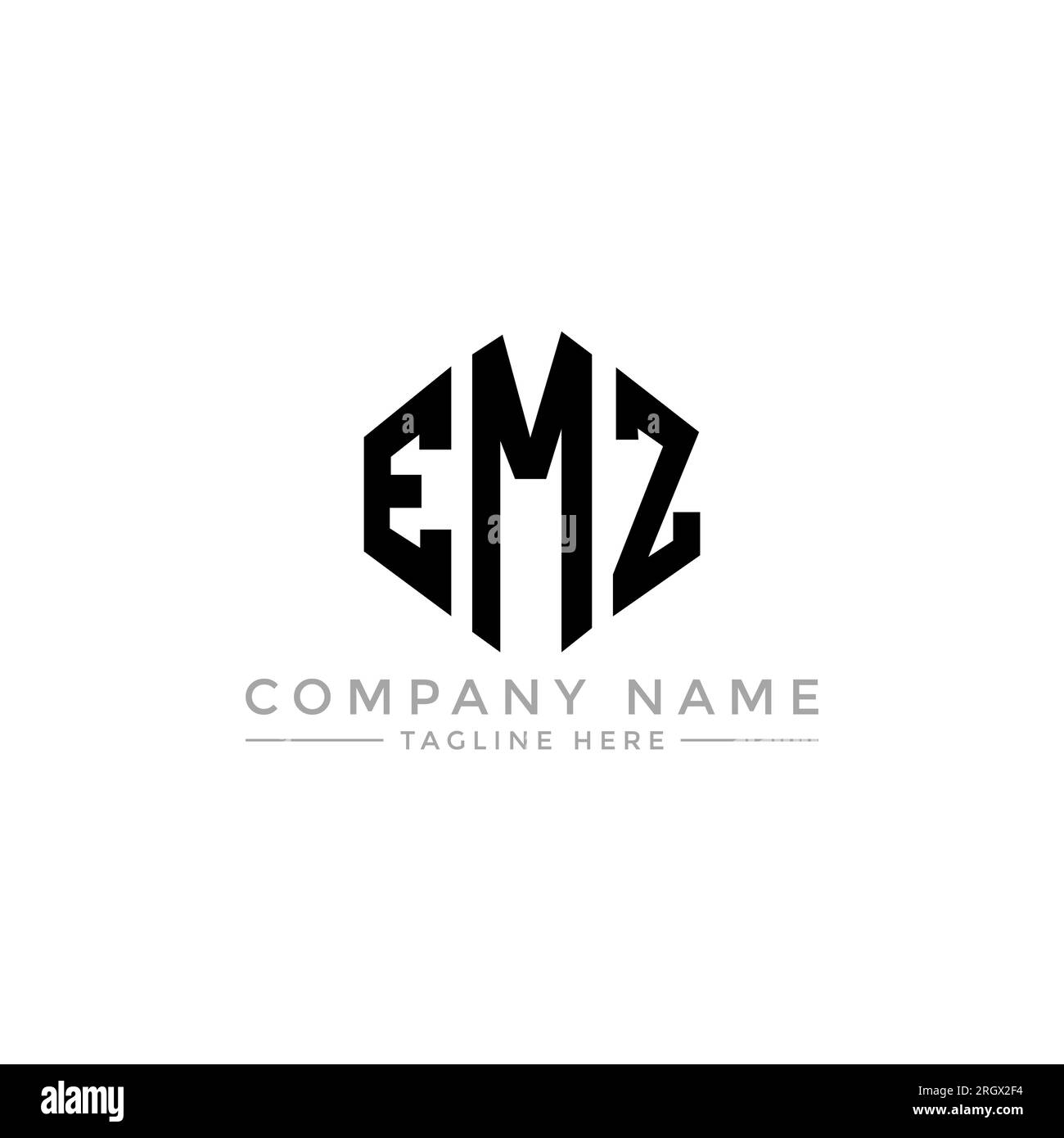 EMZ letter logo design with polygon shape. EMZ polygon and cube shape ...