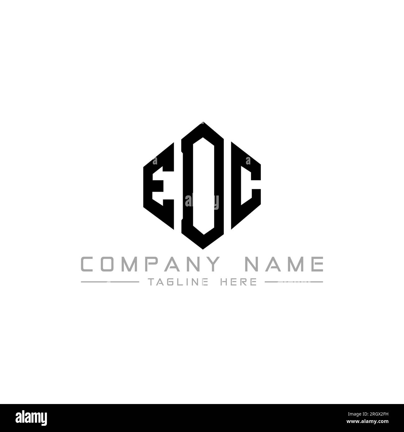 EDC letter logo design with polygon shape. EDC polygon and cube shape ...