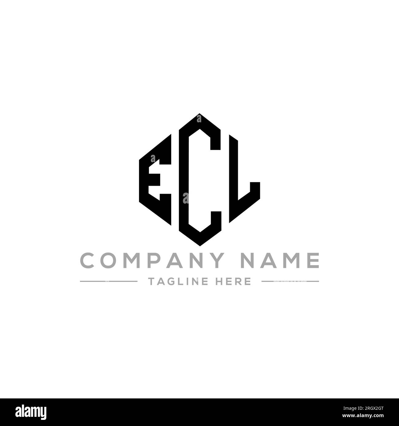 ECL letter logo design with polygon shape. ECL polygon and cube shape ...