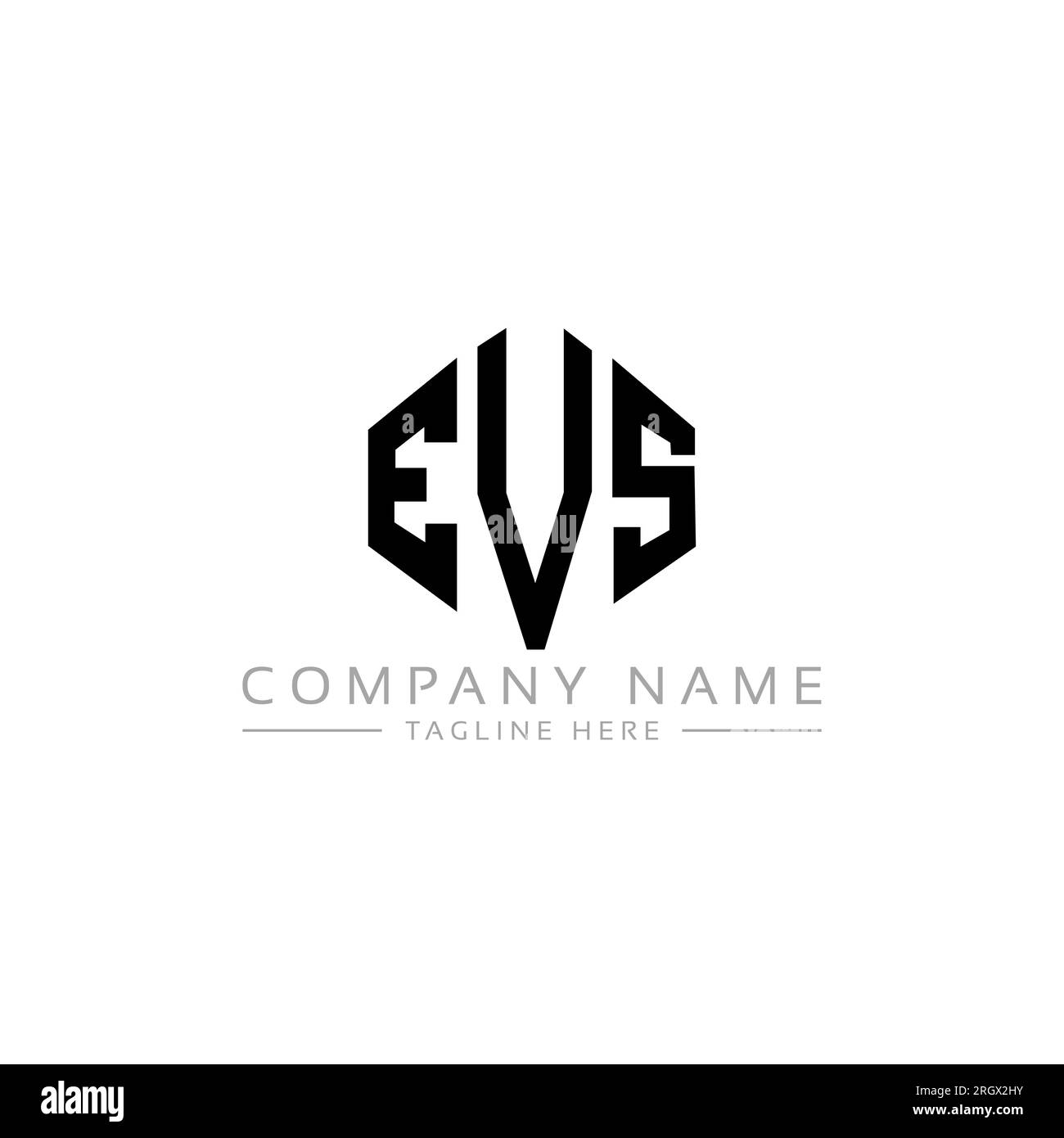 EVS letter logo design with polygon shape. EVS polygon and cube shape logo design. EVS hexagon ...