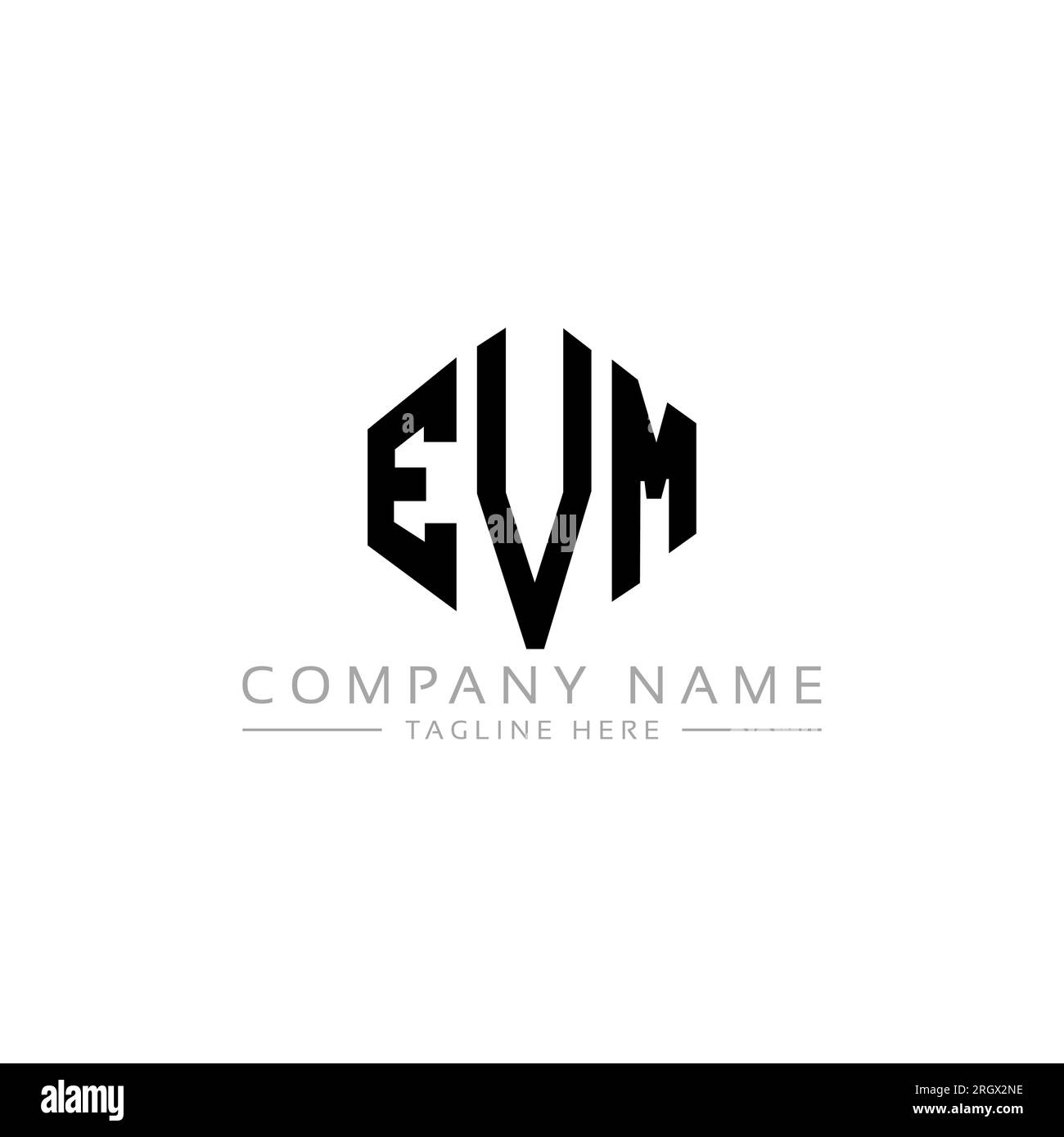 EVM letter logo design with polygon shape. EVM polygon and cube shape ...