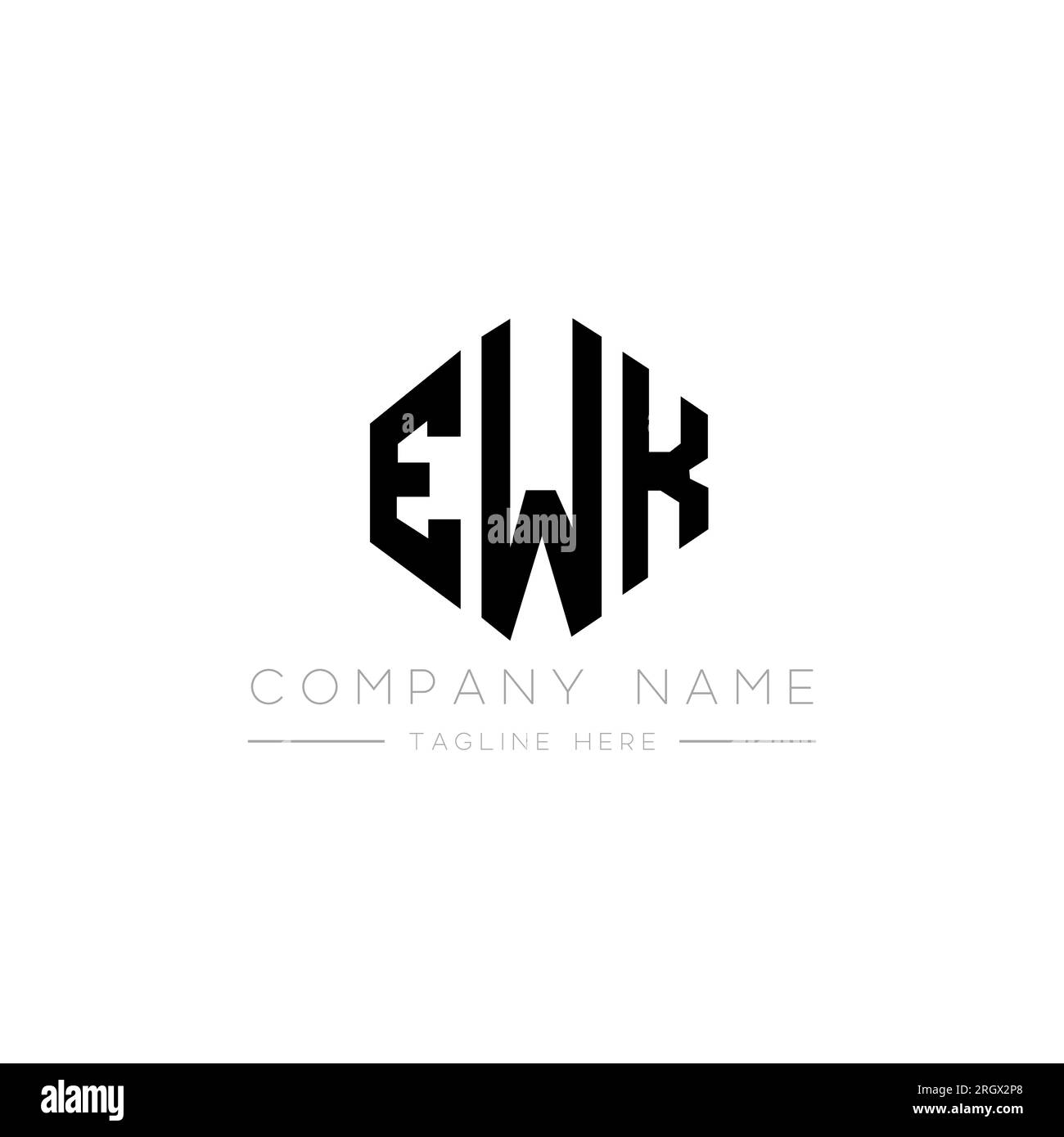 EWK letter logo design with polygon shape. EWK polygon and cube shape ...