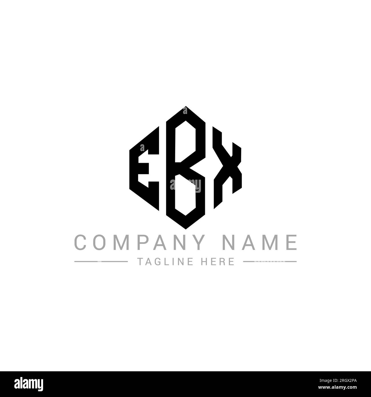 EBX letter logo design with polygon shape. EBX polygon and cube shape ...