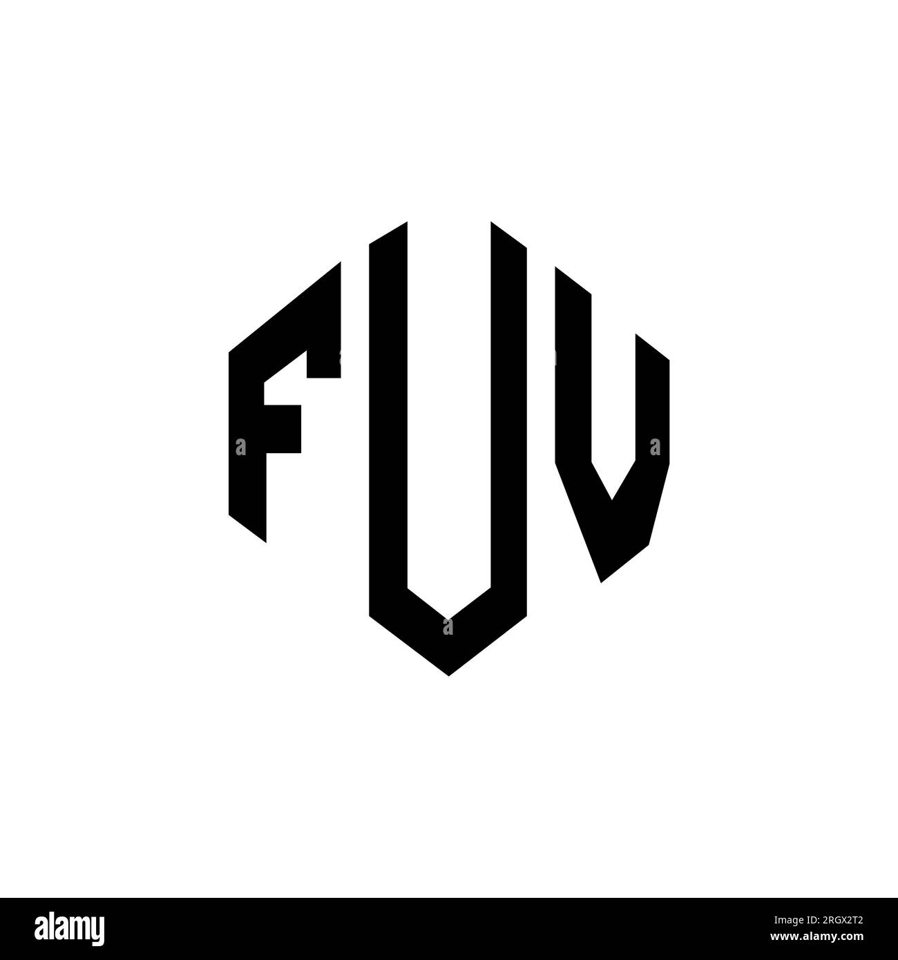 FUV letter logo design with polygon shape. FUV polygon and cube shape ...