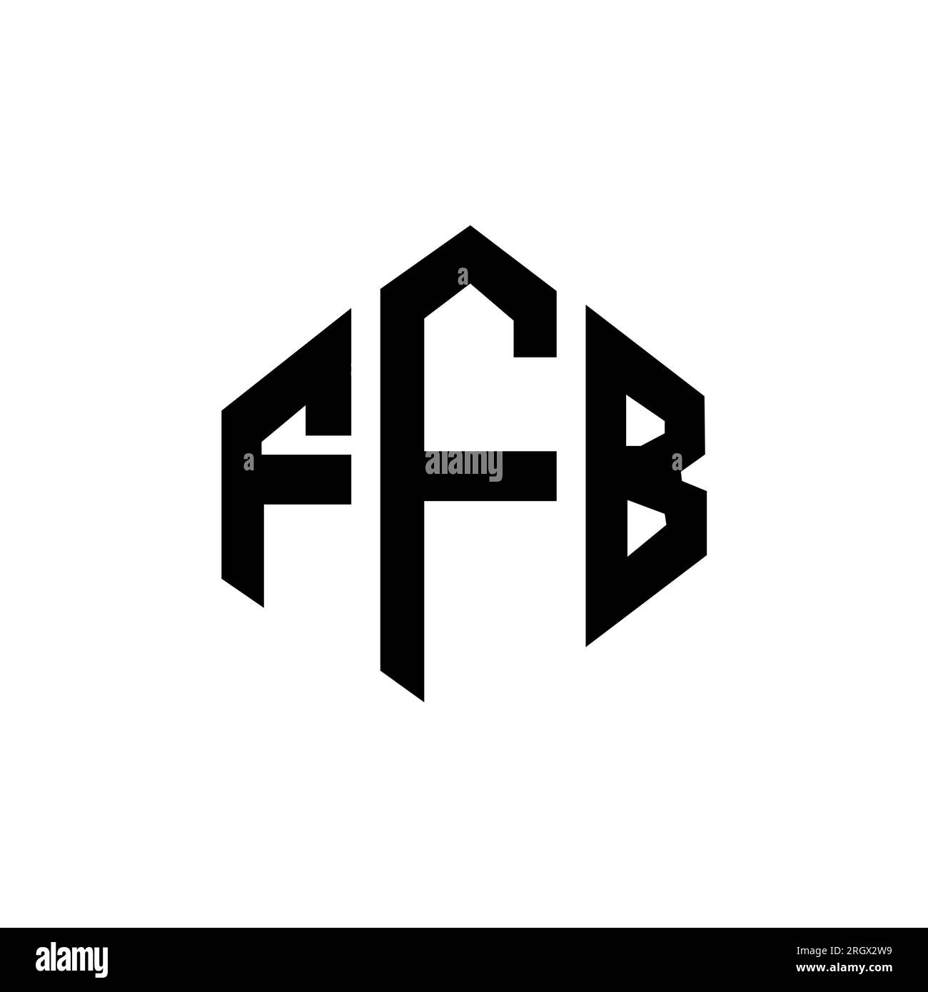 FFB letter logo design with polygon shape. FFB polygon and cube shape ...
