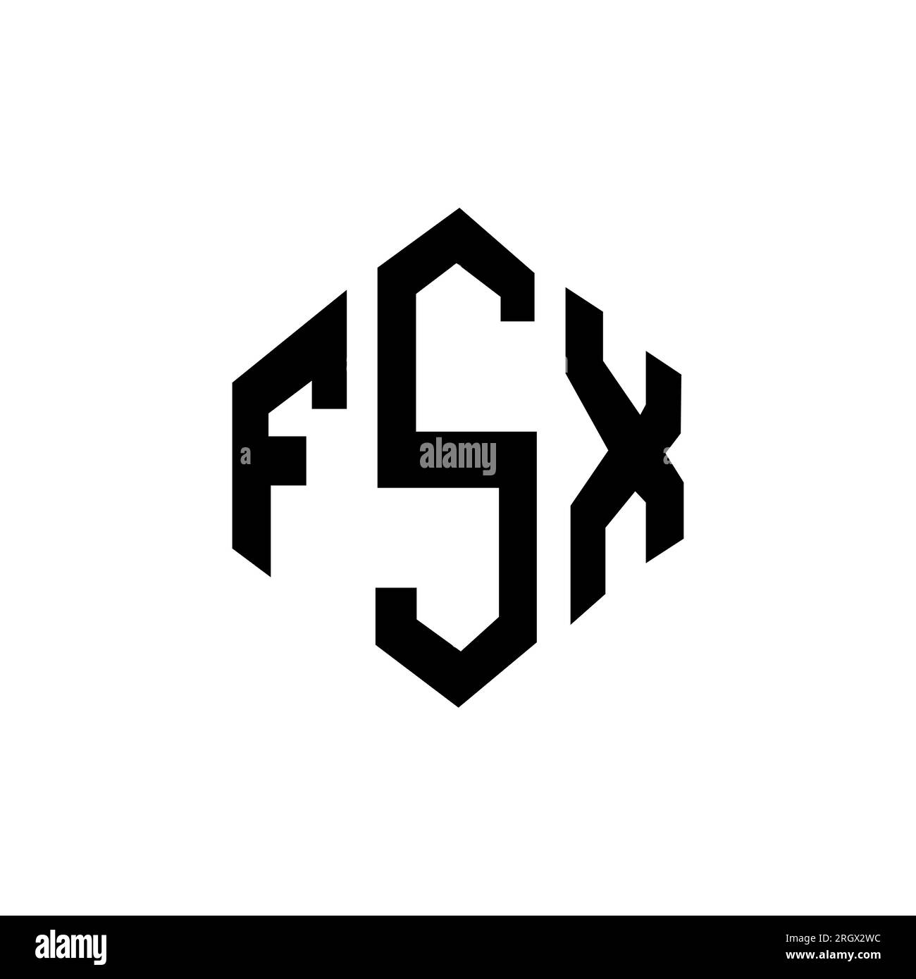 FSX letter logo design with polygon shape. FSX polygon and cube shape ...