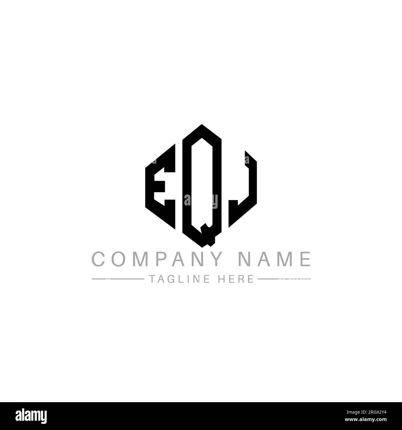 EQJ letter logo design with polygon shape. EQJ polygon and cube shape ...