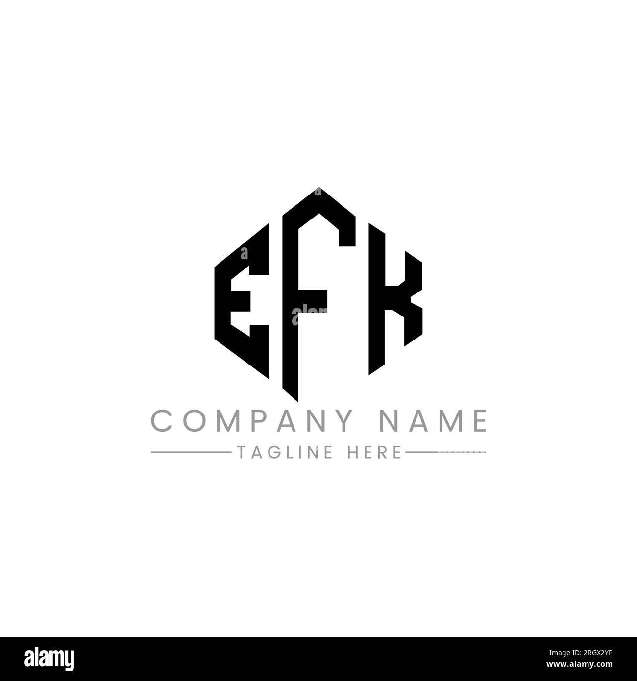 EFk letter logo design with polygon shape. EFk polygon and cube shape ...