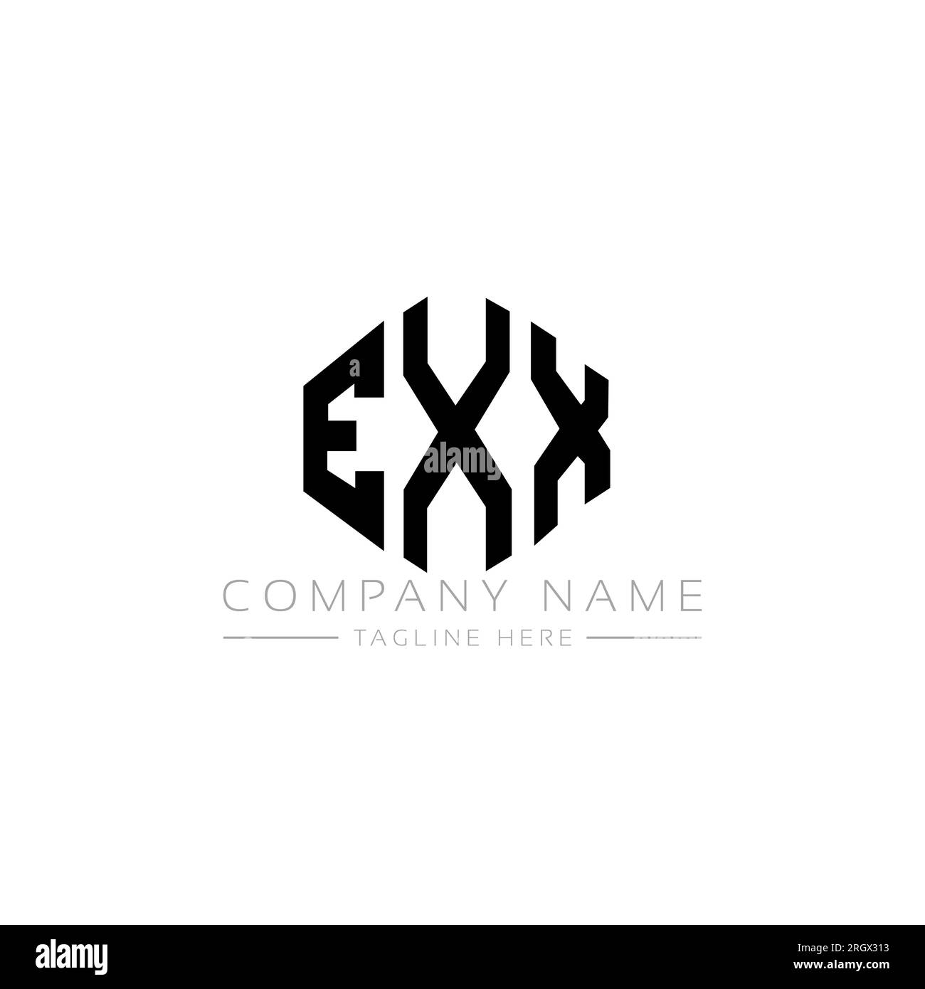 EXX letter logo design with polygon shape. EXX polygon and cube shape ...