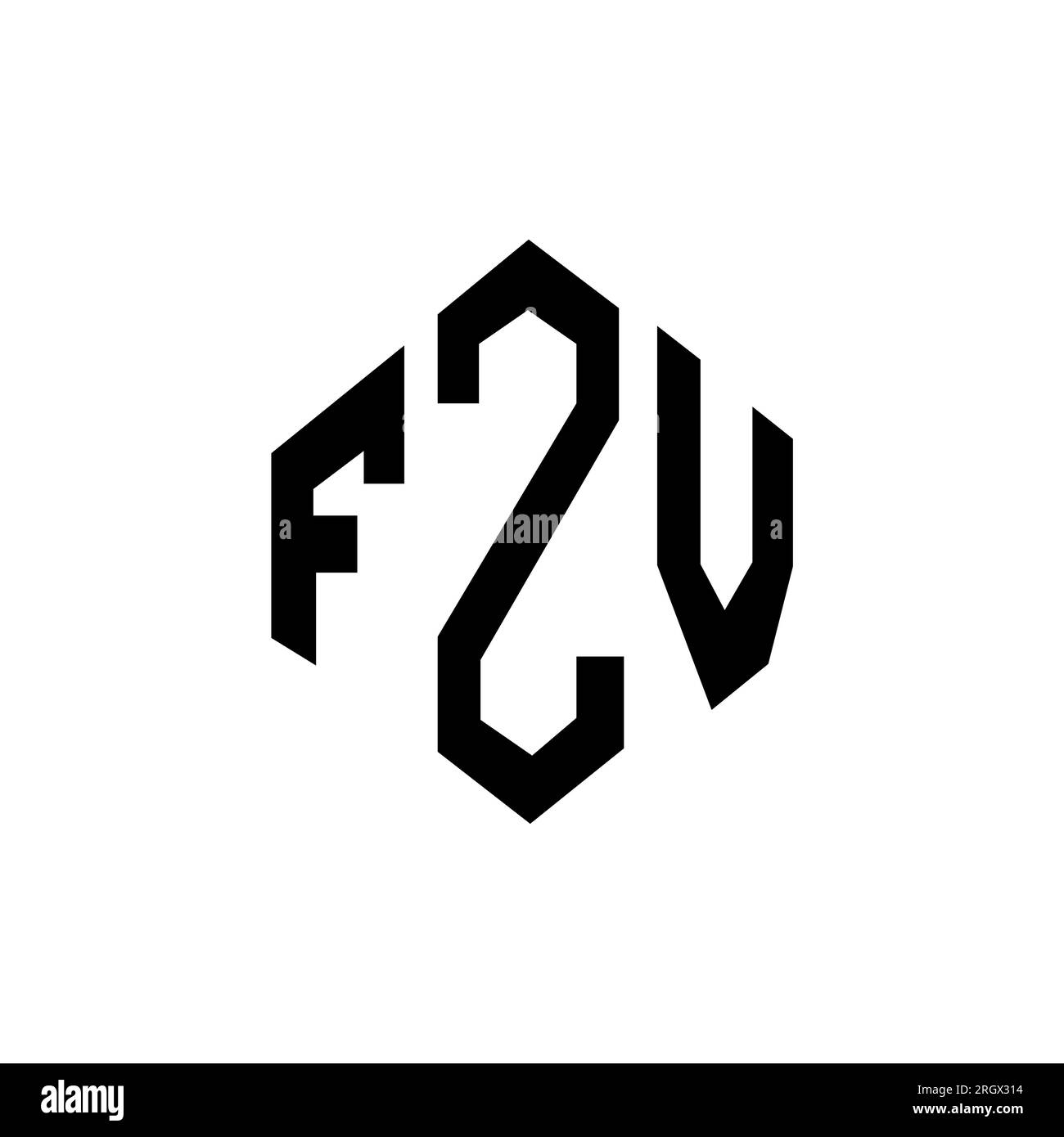 FZV letter logo design with polygon shape. FZV polygon and cube shape ...