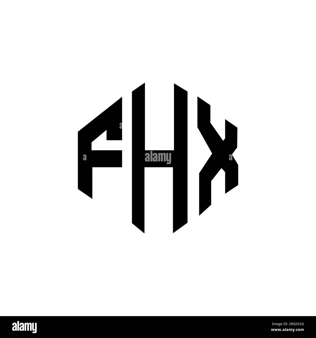 FHX letter logo design with polygon shape. FHX polygon and cube shape ...
