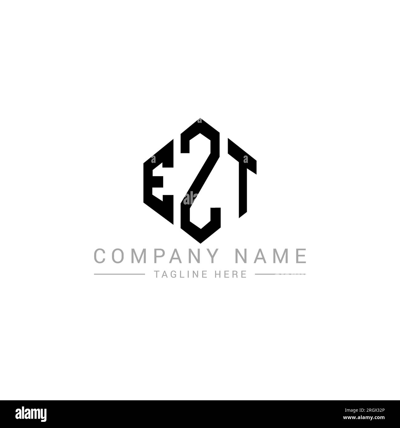 EZT letter logo design with polygon shape. EZT polygon and cube shape ...