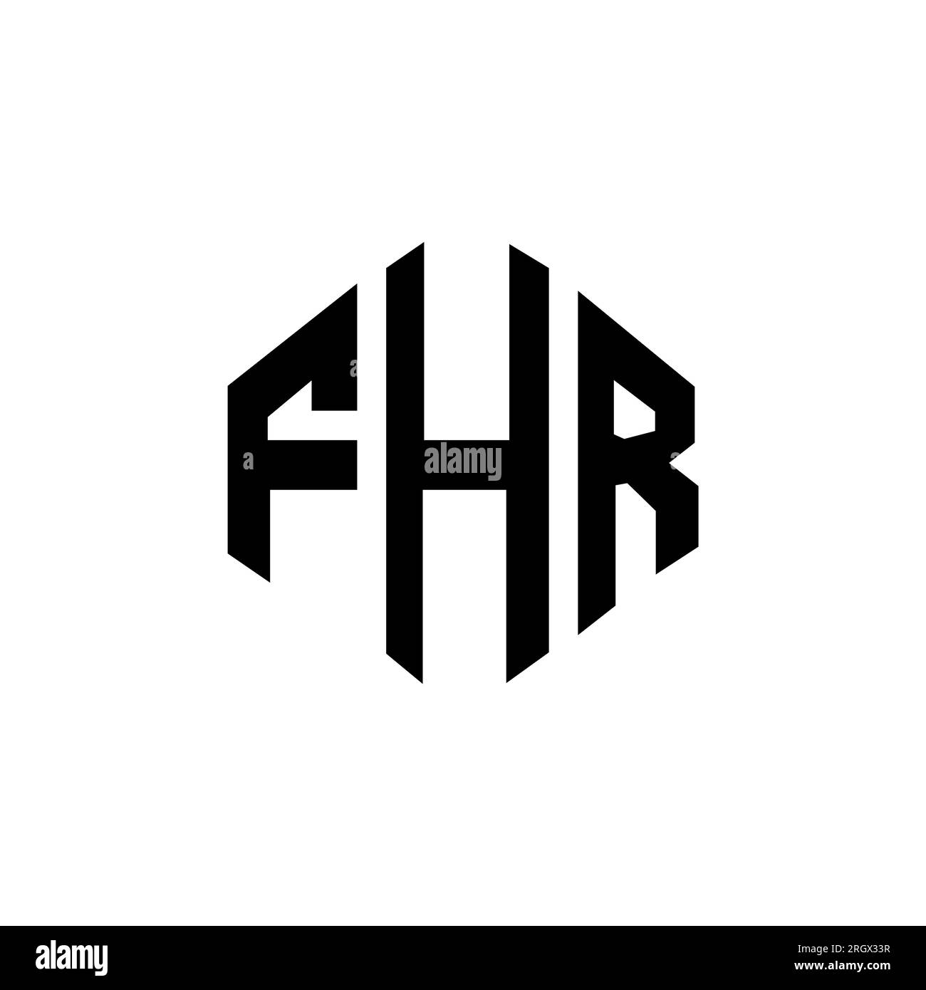 FHR letter logo design with polygon shape. FHR polygon and cube shape ...