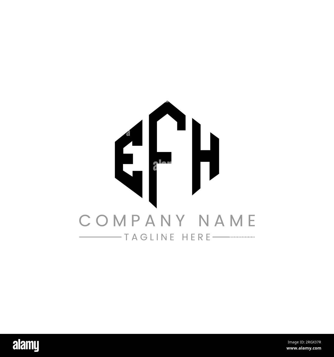 EFH letter logo design with polygon shape. EFH polygon and cube shape ...