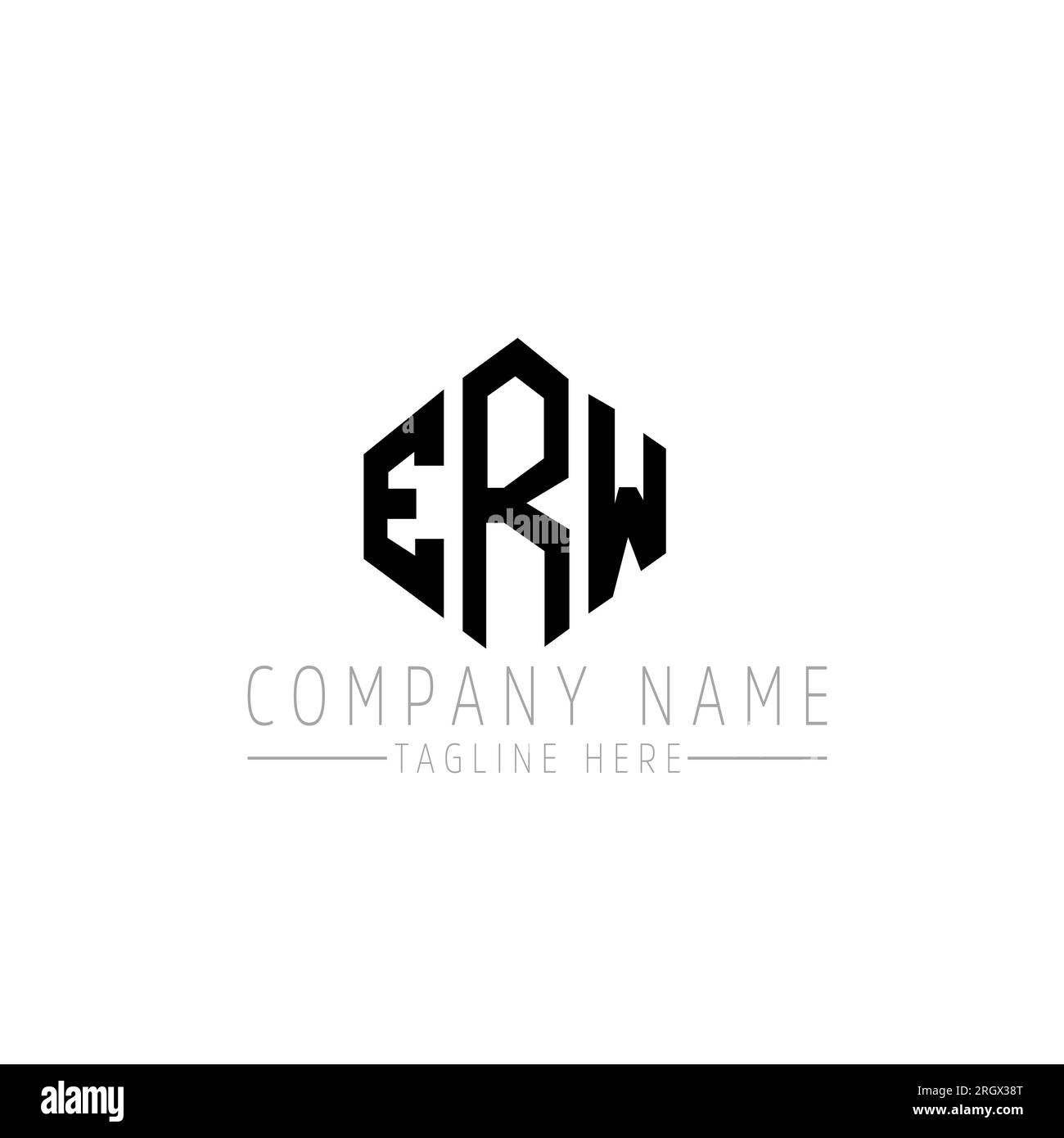 ERW letter logo design with polygon shape. ERW polygon and cube shape ...