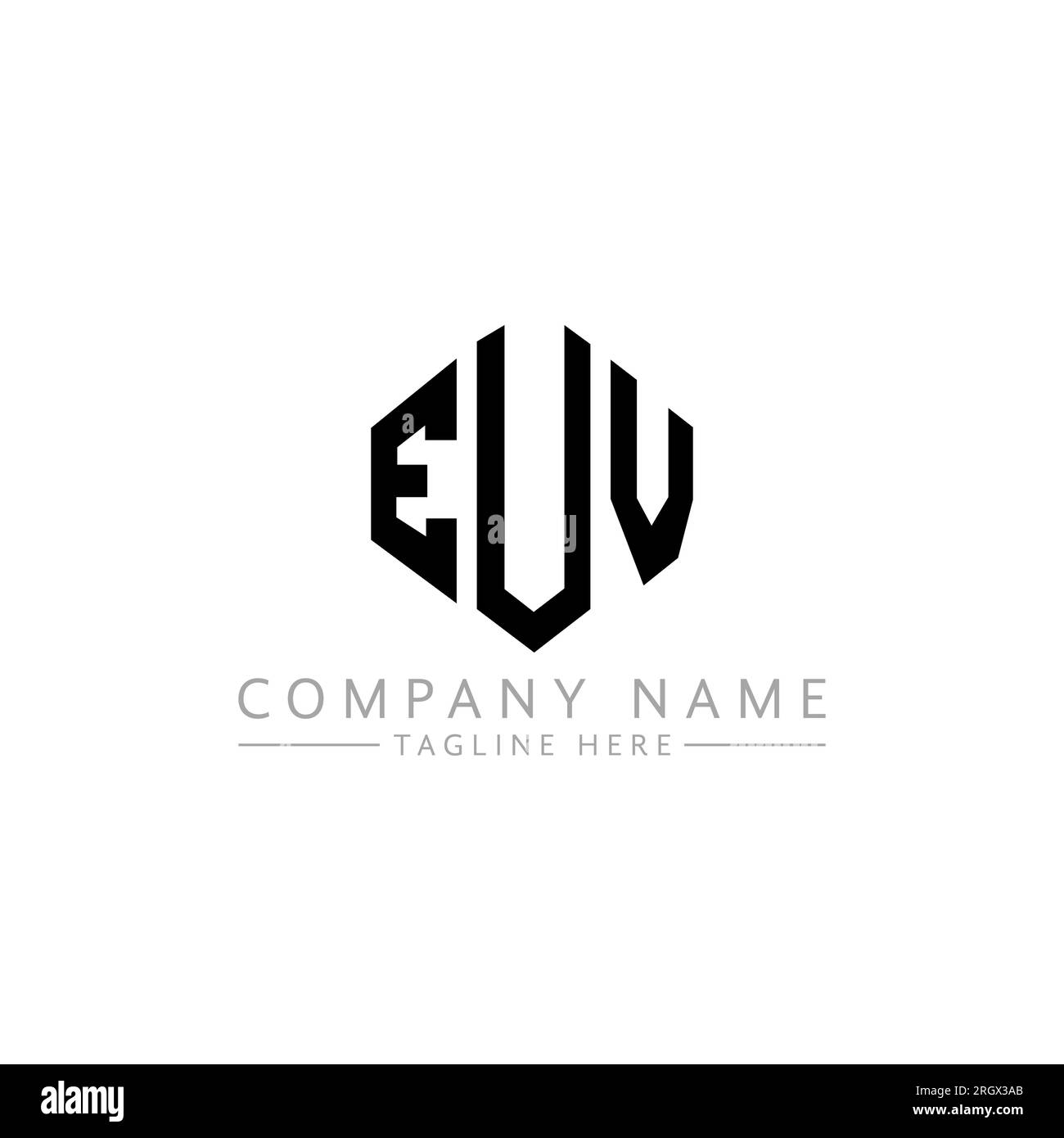 EUV letter logo design with polygon shape. EUV polygon and cube shape ...