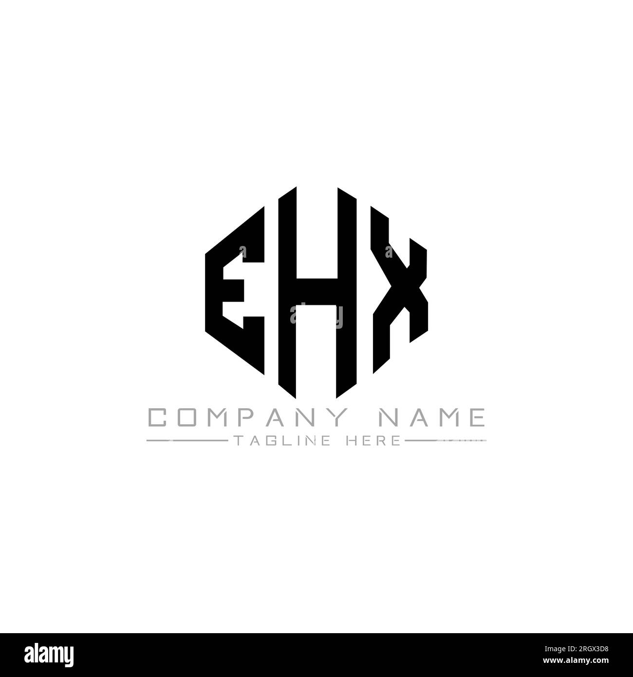 EHX letter logo design with polygon shape. EHX polygon and cube shape ...