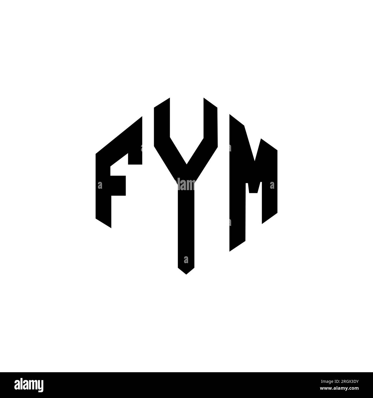FYM letter logo design with polygon shape. FYM polygon and cube shape ...