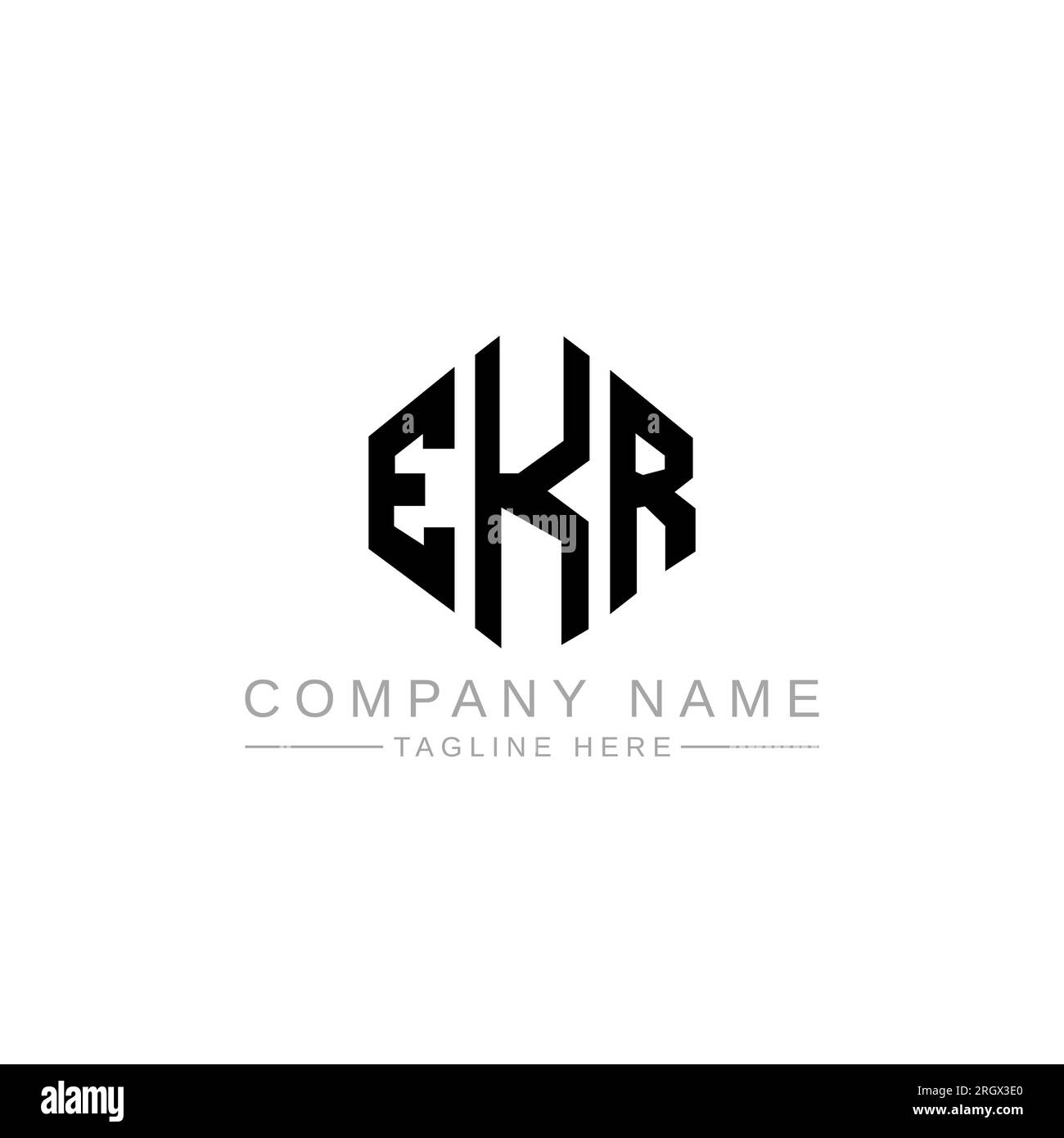EKR letter logo design with polygon shape. EKR polygon and cube shape ...
