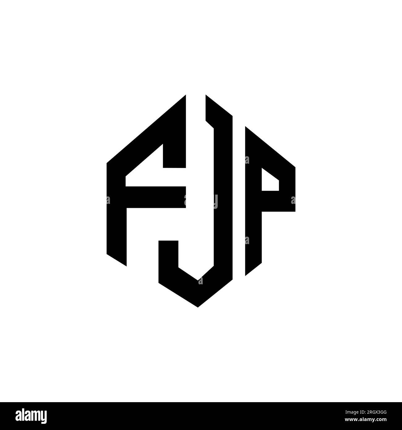FJP letter logo design with polygon shape. FJP polygon and cube shape ...