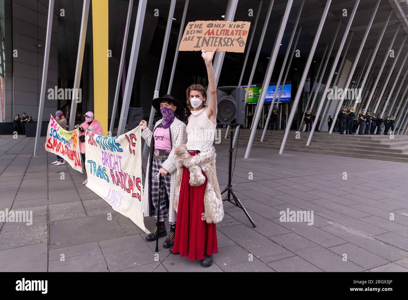 Pride protesters outside of the building during demonstrations about ...