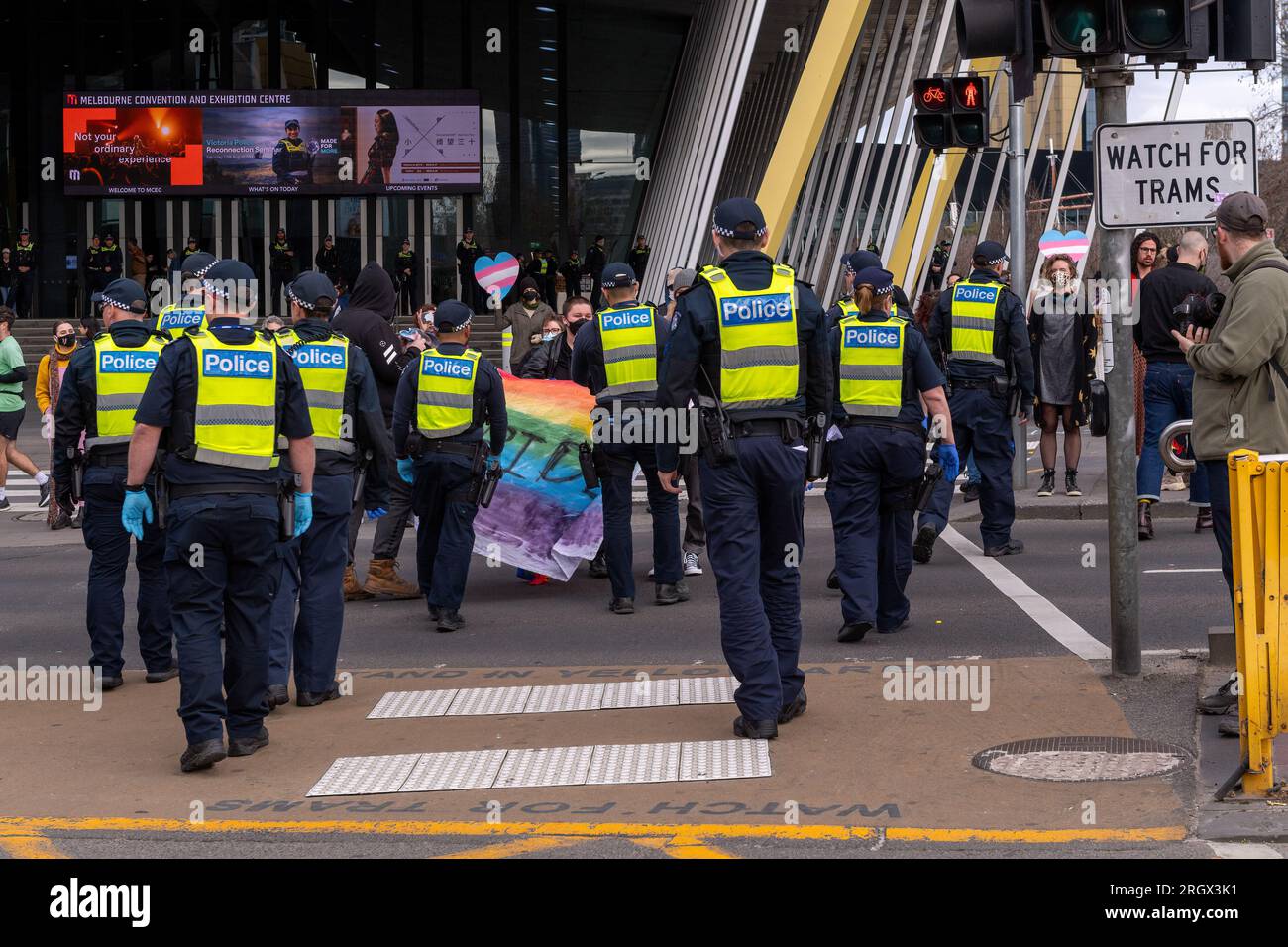 Police move Pro LGBT protesters off the street during demonstrations ...