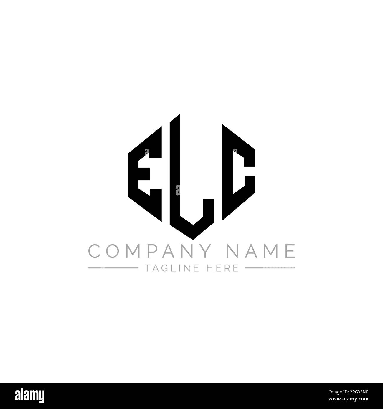 ELC letter logo design with polygon shape. ELC polygon and cube shape logo design. ELC hexagon ...