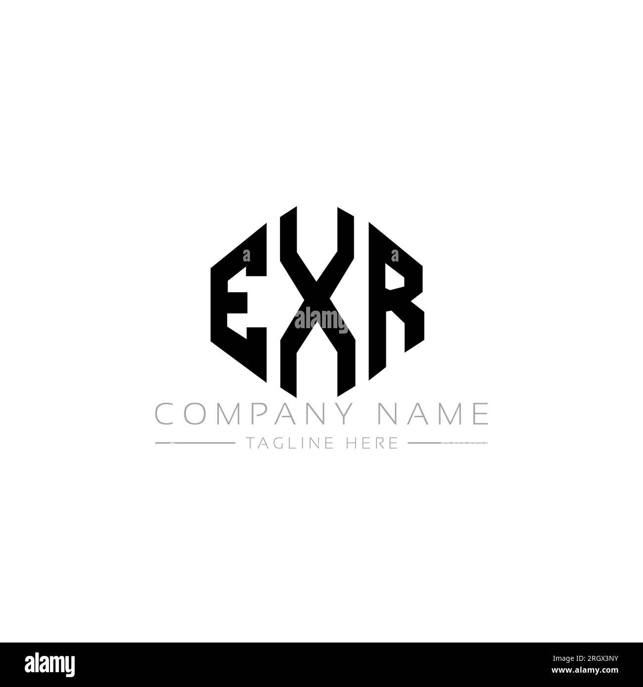 EXR letter logo design with polygon shape. EXR polygon and cube shape logo design. EXR hexagon ...
