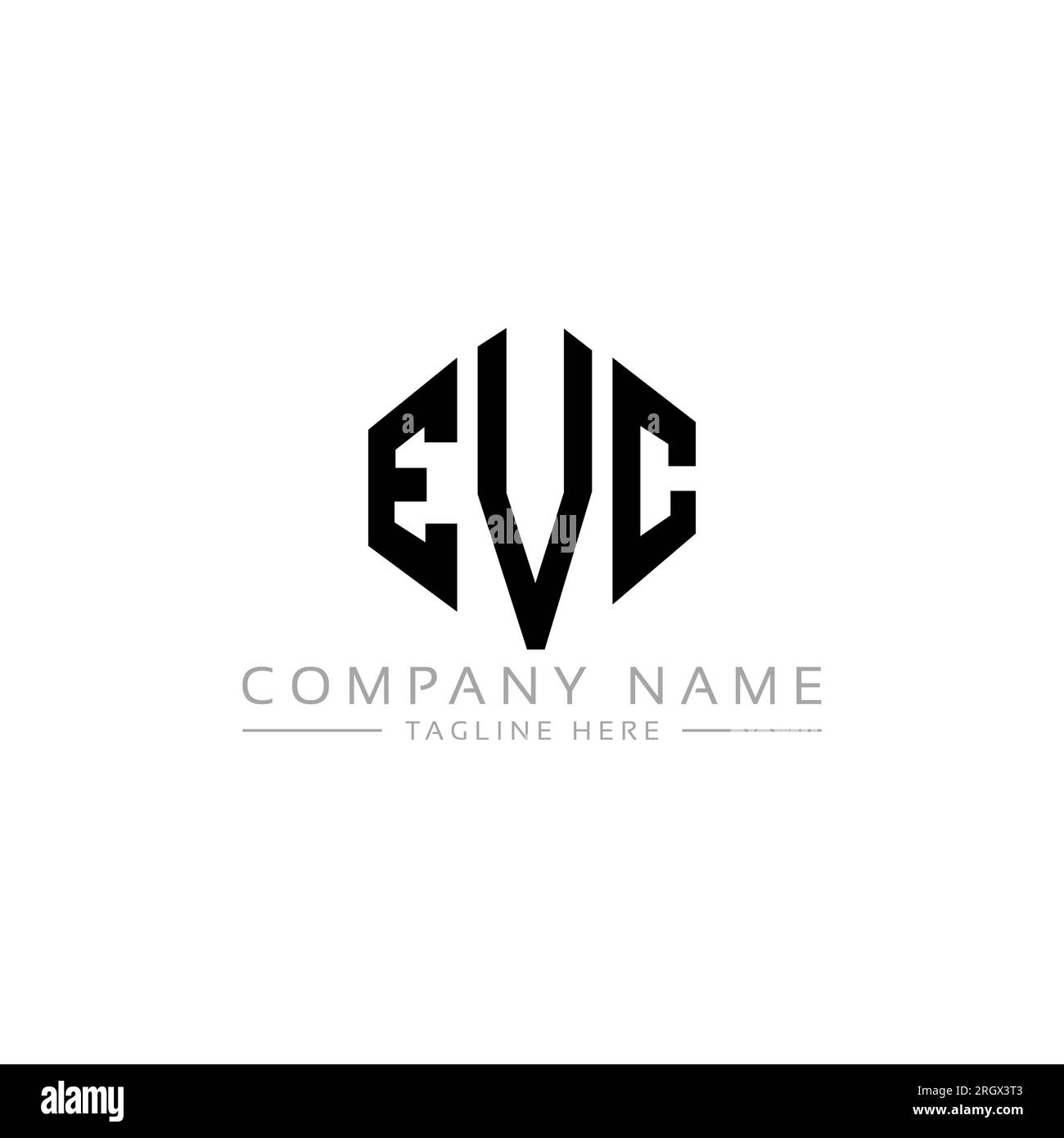 EVC letter logo design with polygon shape. EVC polygon and cube shape ...