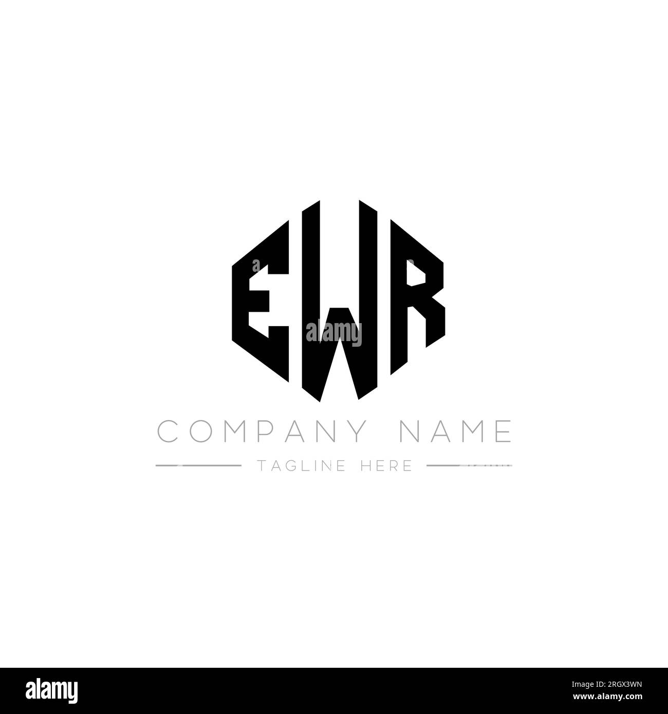 EWR letter logo design with polygon shape. EWR polygon and cube shape ...