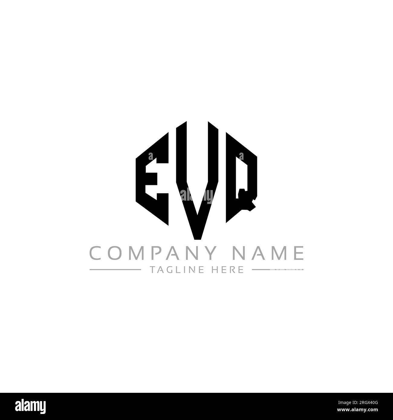 EVQ letter logo design with polygon shape. EVQ polygon and cube shape ...