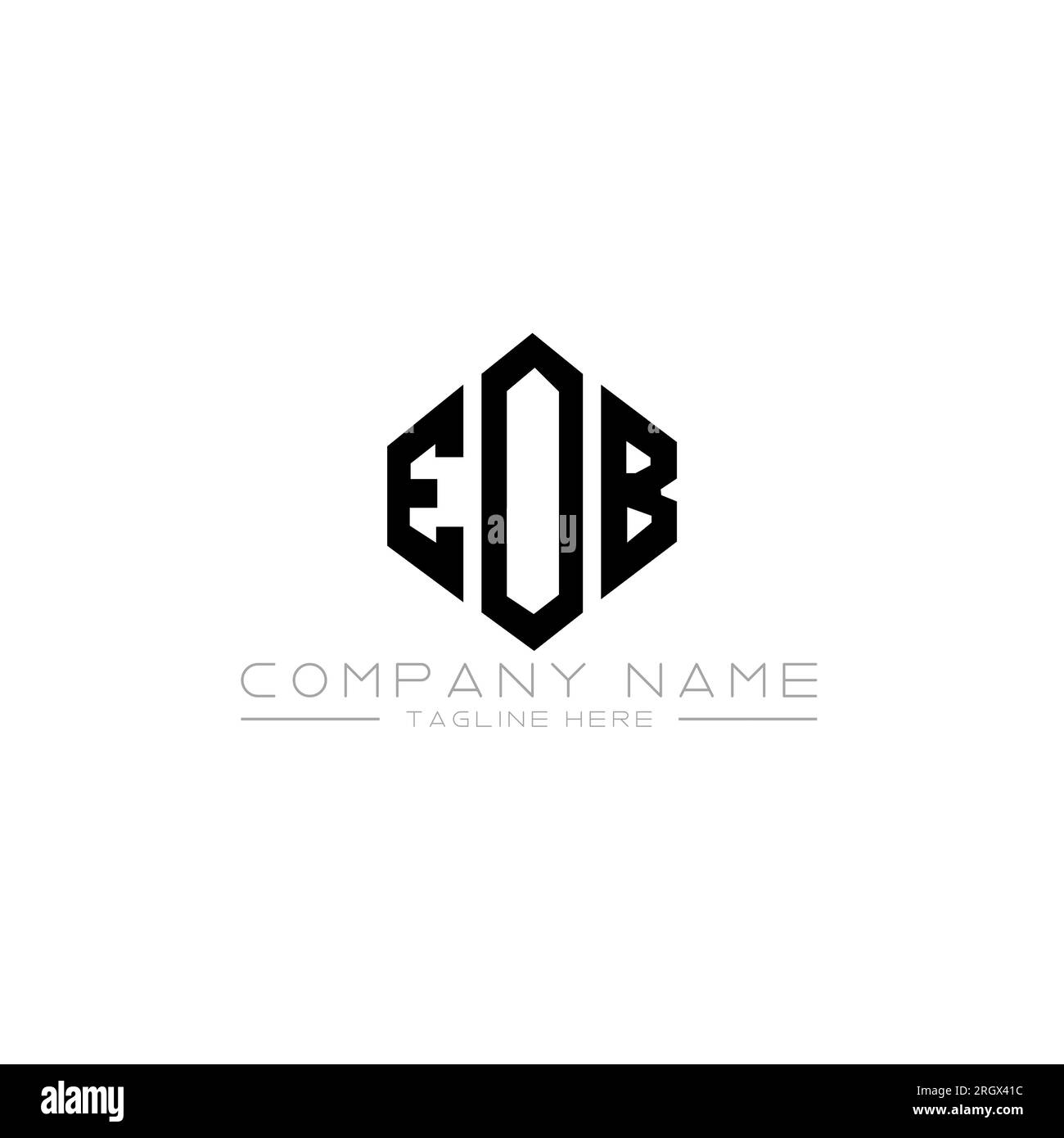 EOB letter logo design with polygon shape. EOB polygon and cube shape ...