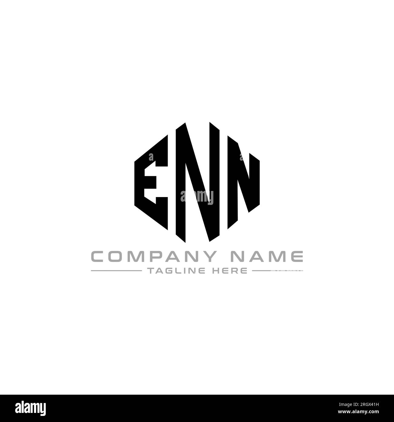 ENN letter logo design with polygon shape. ENN polygon and cube shape ...