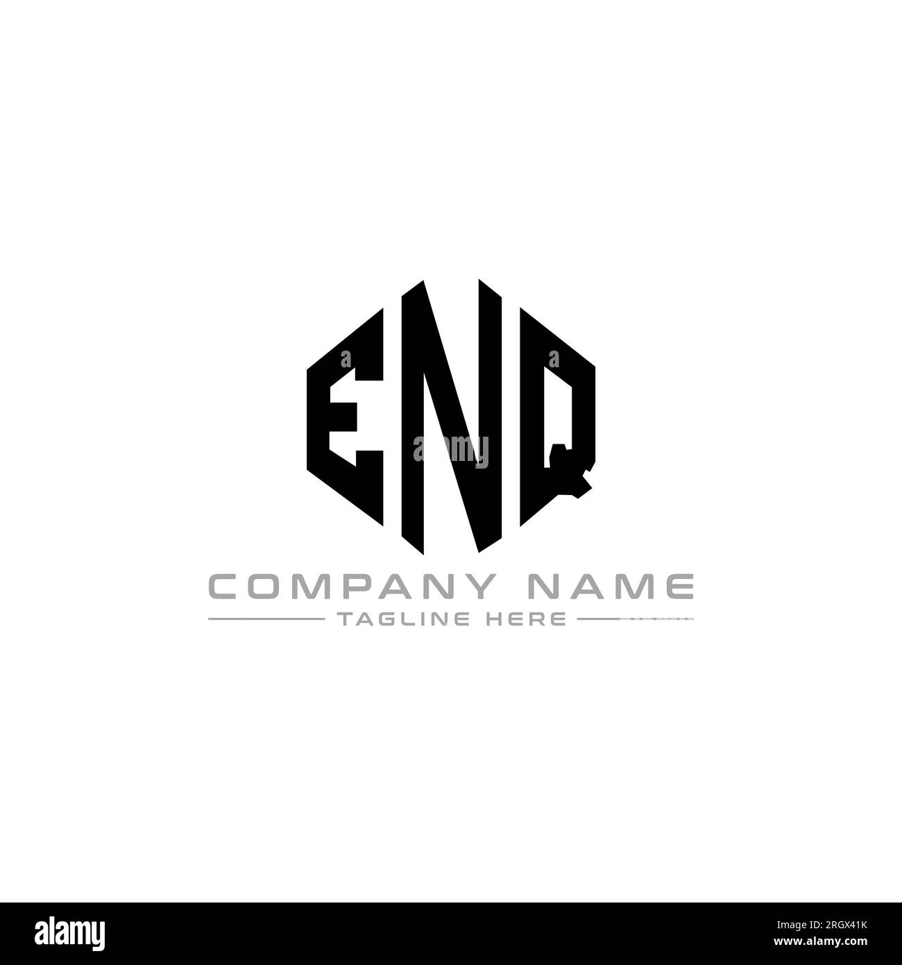 ENQ letter logo design with polygon shape. ENQ polygon and cube shape ...