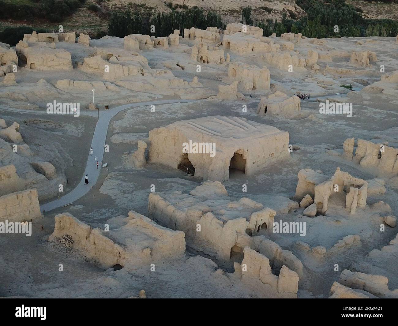 Turpan. 11th Aug, 2023. This aerial photo taken on Aug. 11, 2023 shows ...