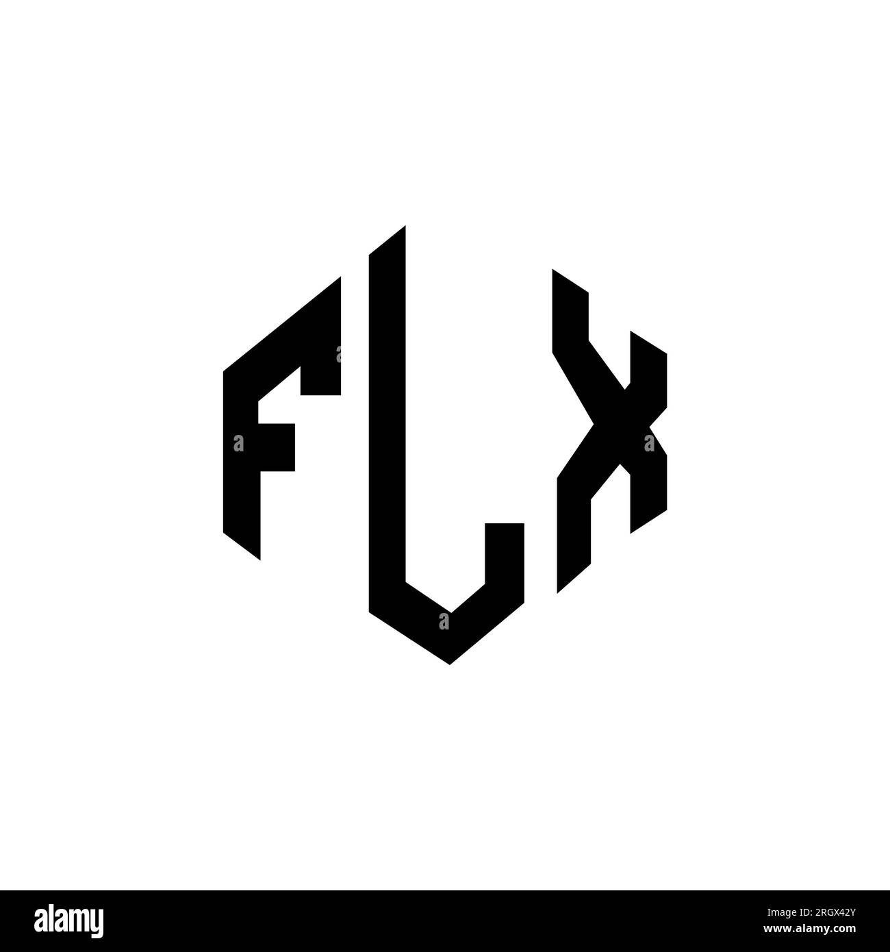 FLX letter logo design with polygon shape. FLX polygon and cube shape ...