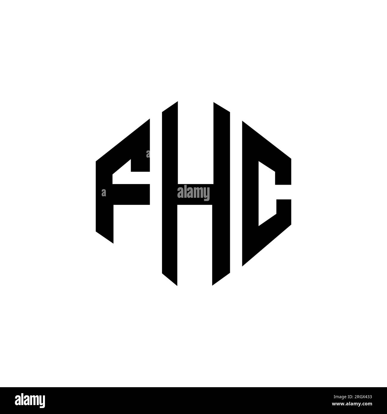 FHC letter logo design with polygon shape. FHC polygon and cube shape ...
