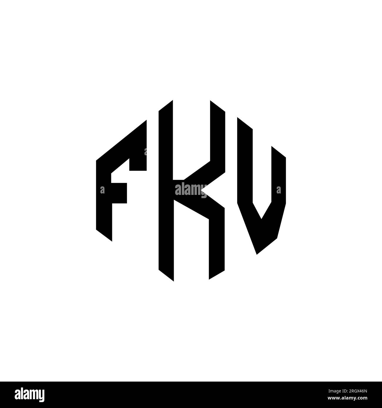 FKV letter logo design with polygon shape. FKV polygon and cube shape ...