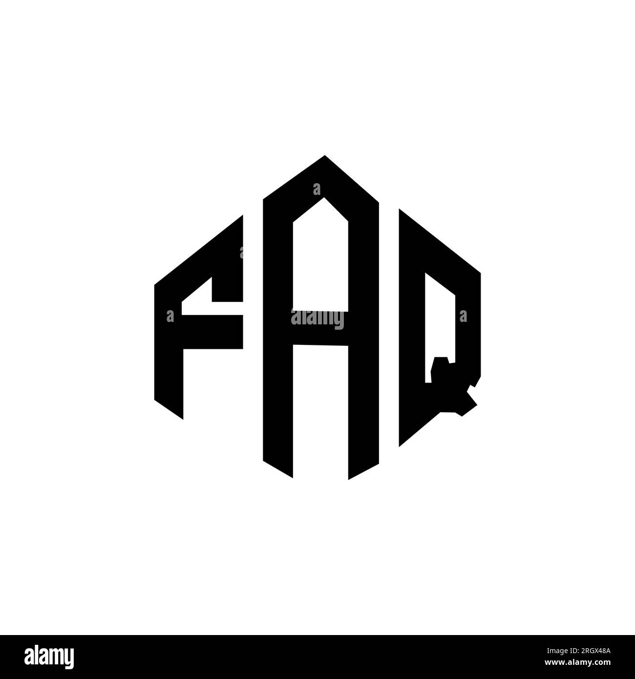 FAQ letter logo design with polygon shape. FAQ polygon and cube shape ...
