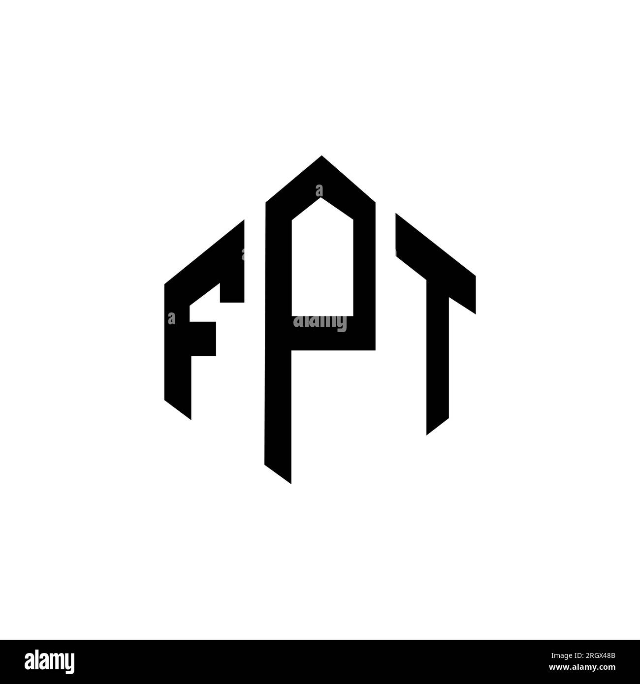 FPT letter logo design with polygon shape. FPT polygon and cube shape ...
