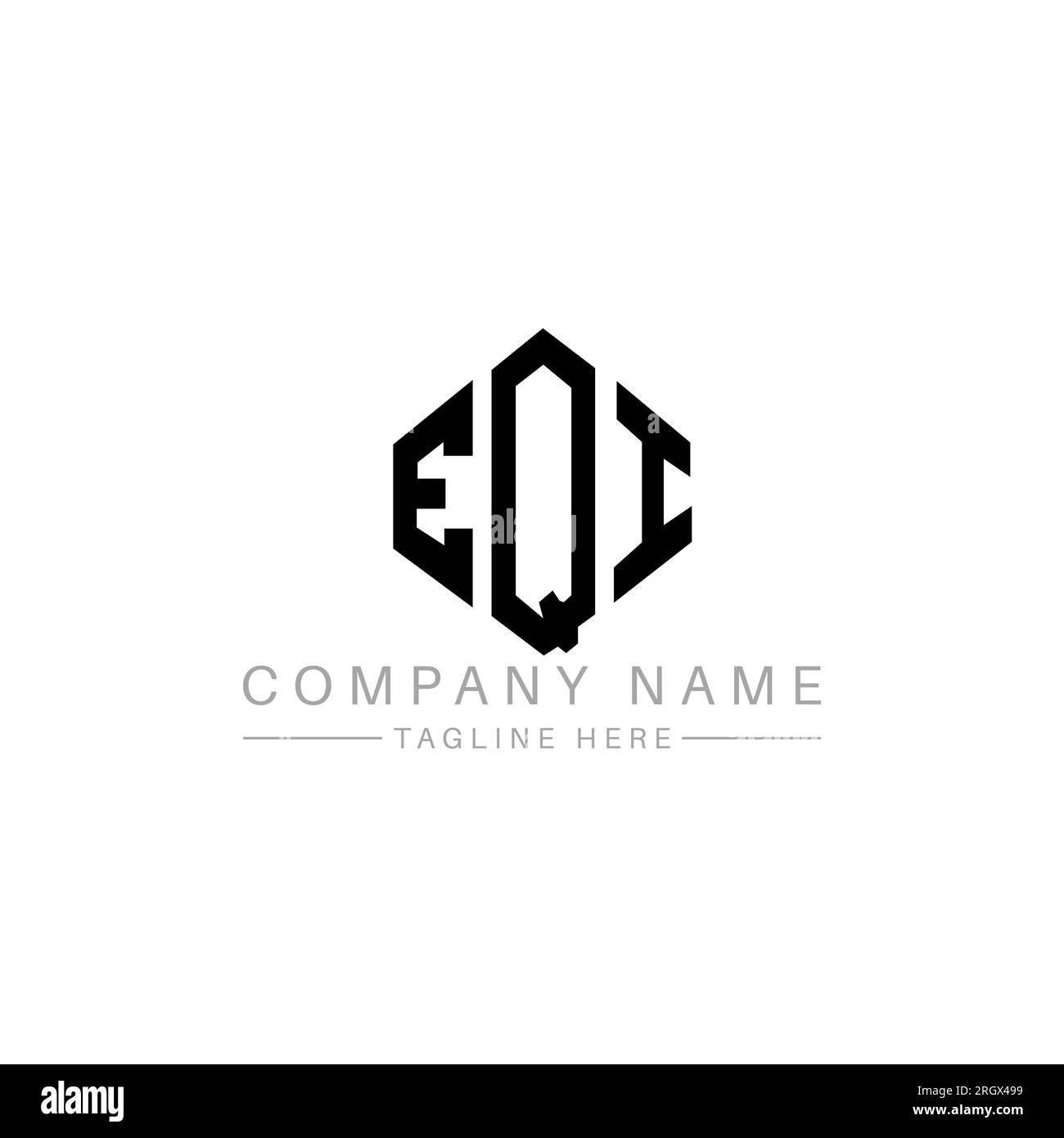 EQI letter logo design with polygon shape. EQI polygon and cube shape logo design. EQI hexagon ...