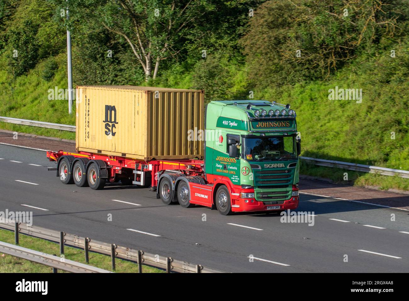 JOHNSON'S HAULAGE LTD Scania 450 Topline HGV articulated truck with MSC ...