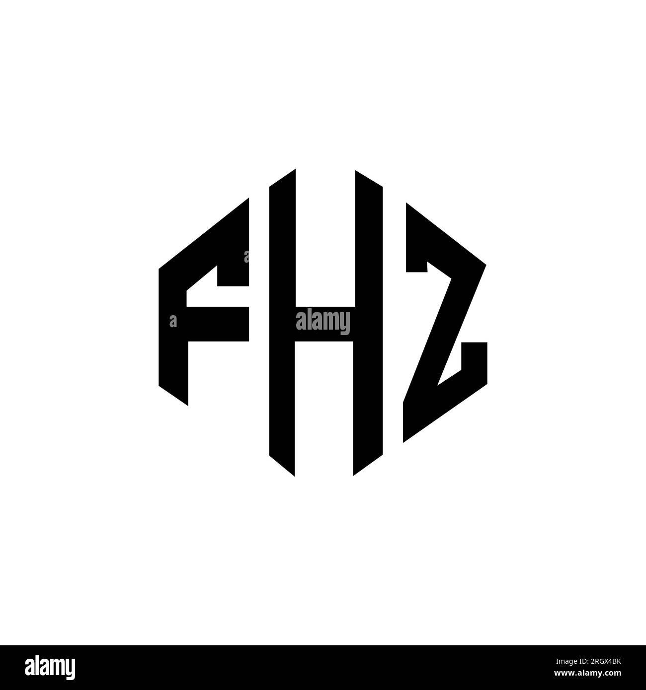 FHZ letter logo design with polygon shape. FHZ polygon and cube shape logo design. FHZ hexagon ...