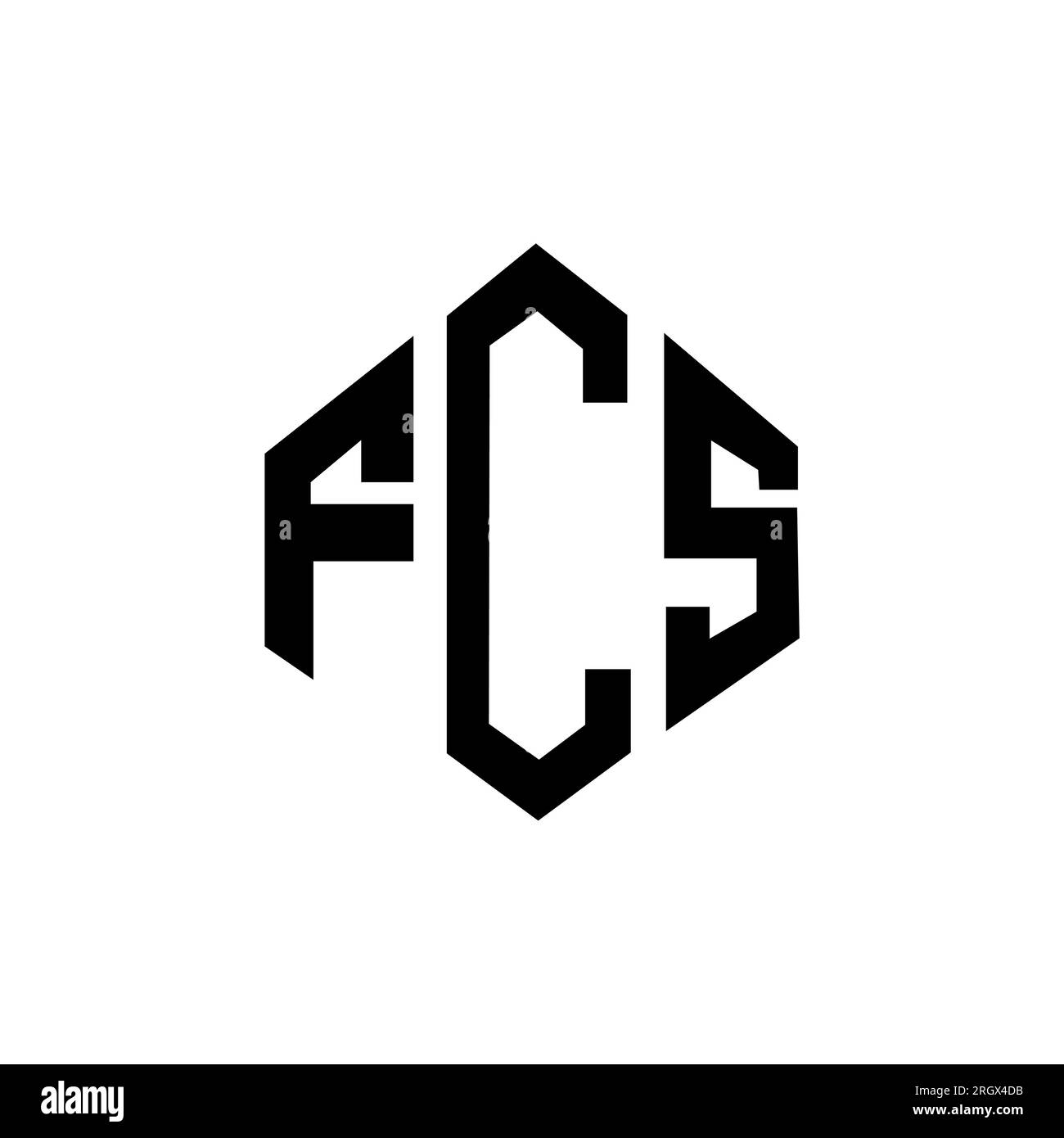 FCS letter logo design with polygon shape. FCS polygon and cube shape ...