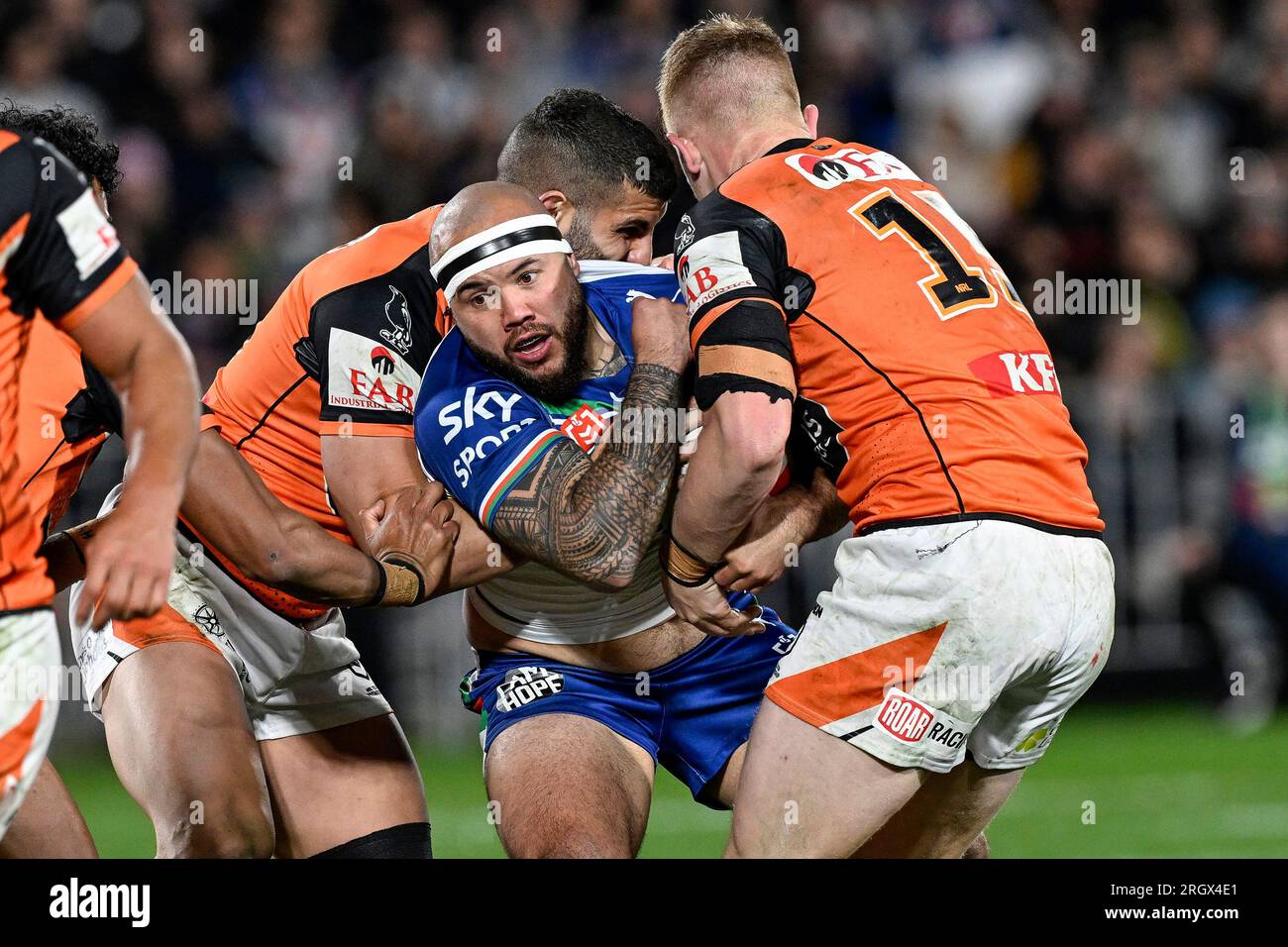 Hamilton, New Zealand. 12th Aug, 2023. Jazz Tevaga of the Warriors ...