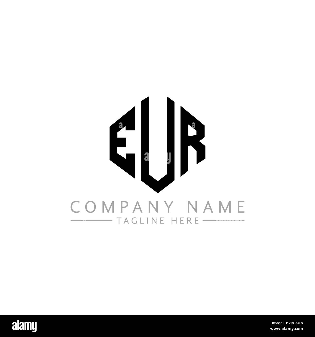 EUR letter logo design with polygon shape. EUR polygon and cube shape ...