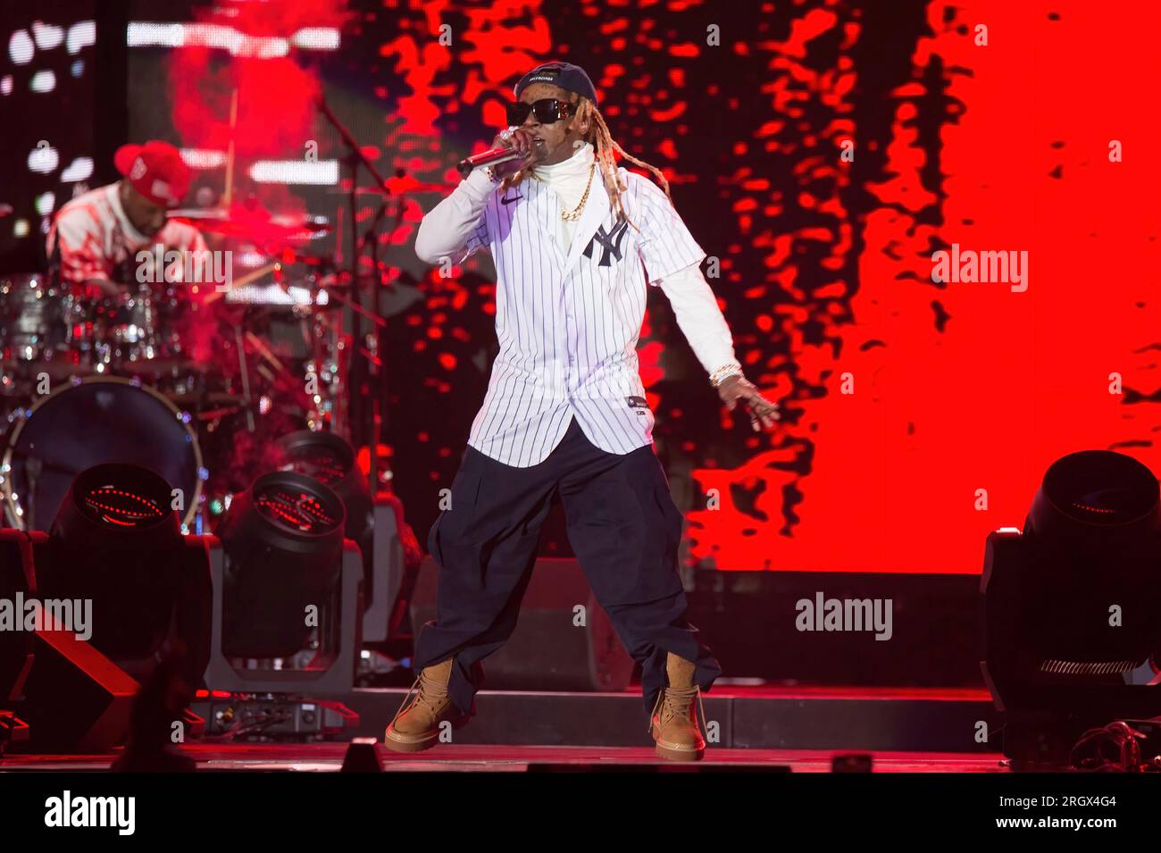 Rapper Lil Wayne performs at Hip-Hop 50 Live, celebrating 50 years of hip-hop on Friday, Aug. 11 ...