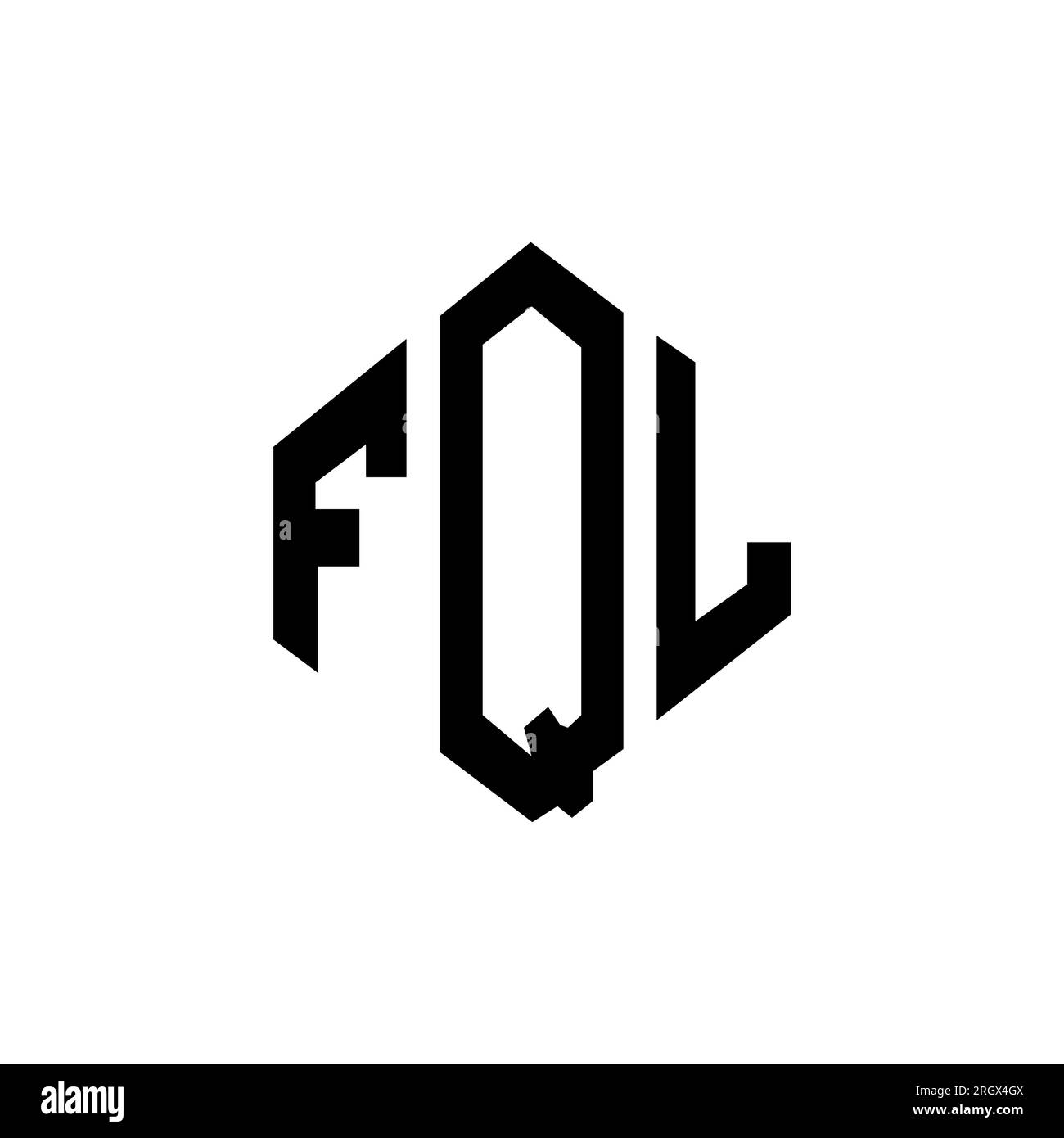 FQL letter logo design with polygon shape. FQL polygon and cube shape ...
